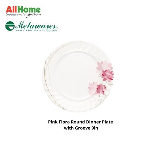 Melawares Groove plate 9209Pf Pink Flora Round Dinner Plate | Shopee ...