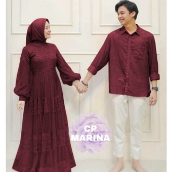 KEMEJA Couple Clothes Muslim Syari 2021cp Mariana Couple Robe Mrtis ...