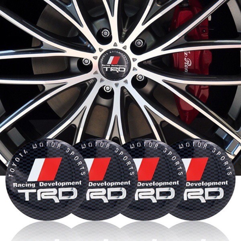TRD 4PCS Wheel Center Hub Cap Stickers Decal 56mm Hub Center Cap Car ...