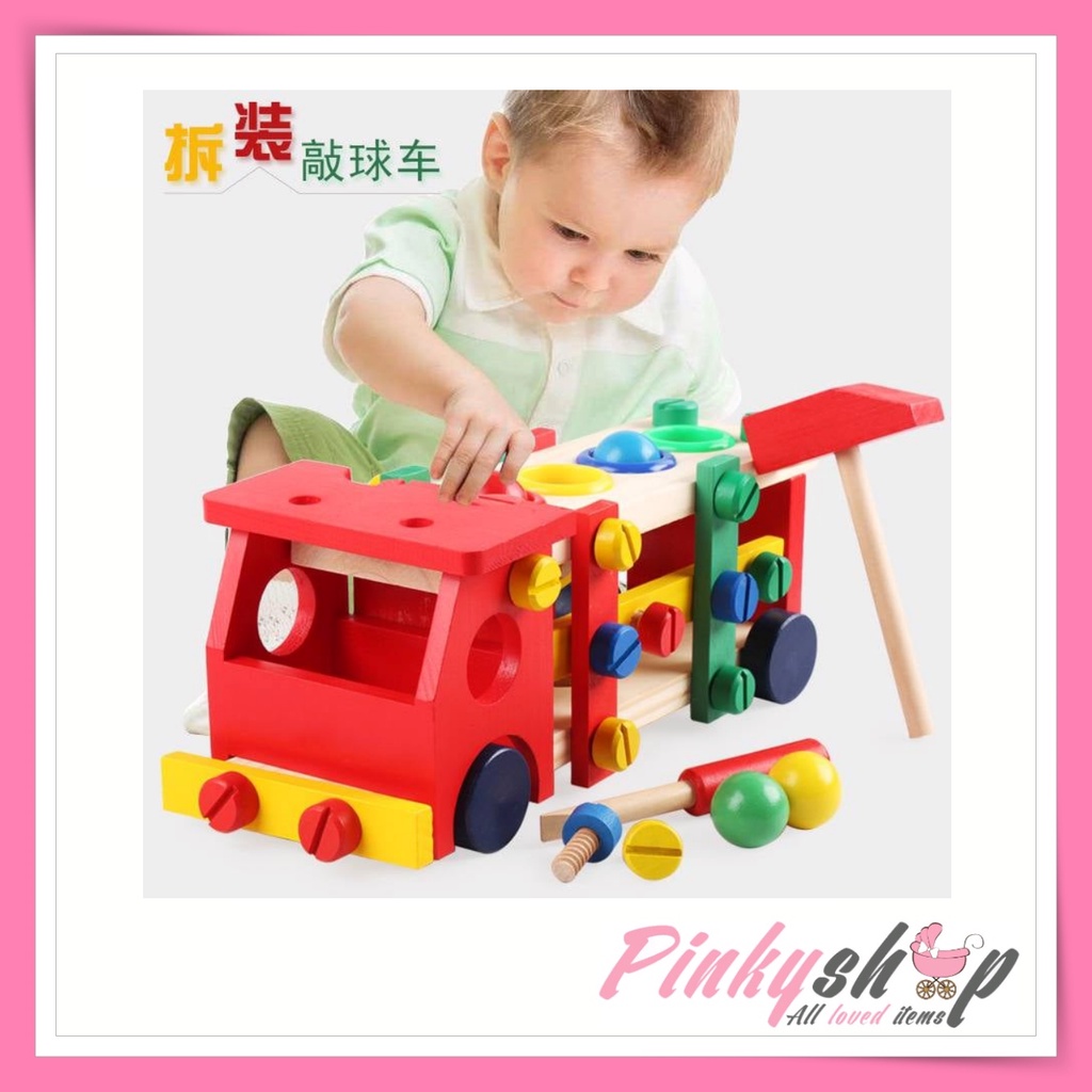 Toddler and Kids Reassembly Screw Car Learning Wooden Toy | Shopee ...
