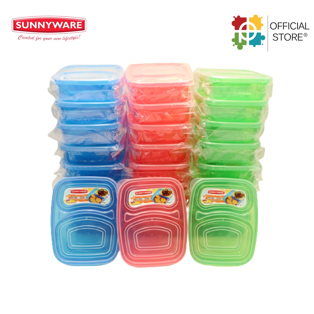 SUNNYWARE 507 Bento Box with 2 Divisions/Food Container | Shopee ...