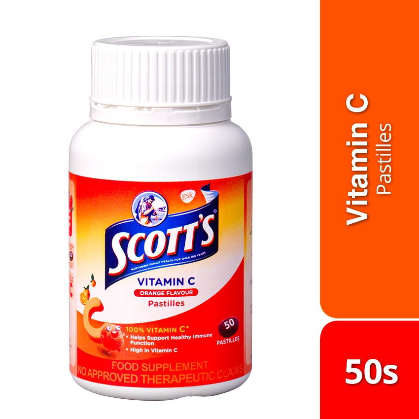 SCOTTS Pastilles Vitamin C Pastilles Orange 50s Bottle | Shopee Philippines