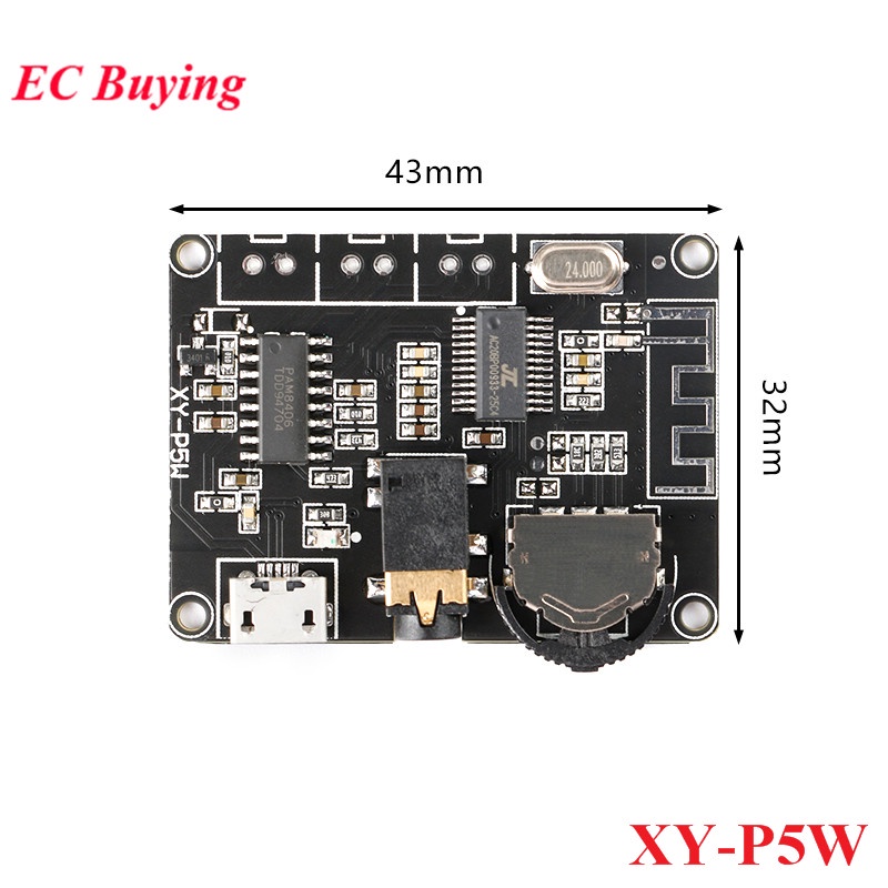 5W+5W PAM8406 Bluetooth-compatible 5.0 DC3.7-5V Stereo Audio Power ...