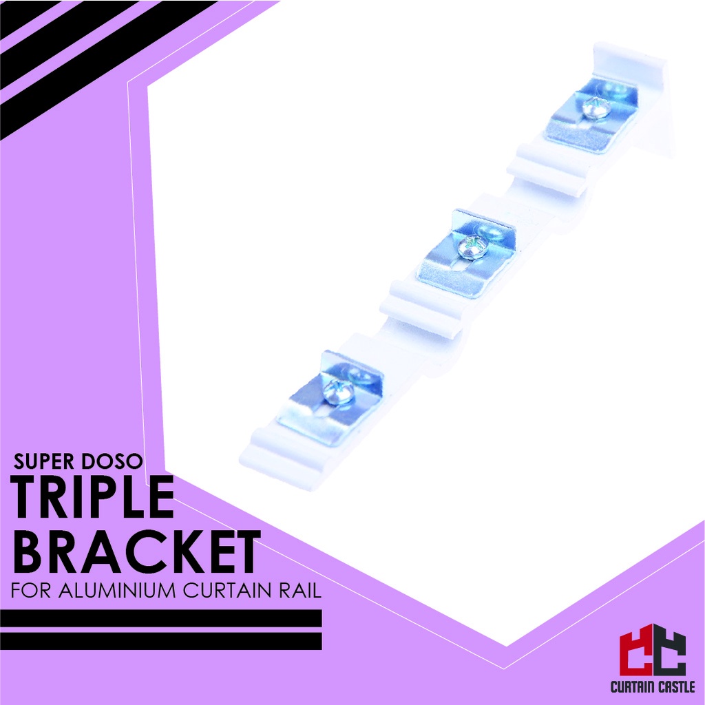 Kaki Triple Rel Langsir Aluminium (Triple Bracket For Aluminium Curtain ...