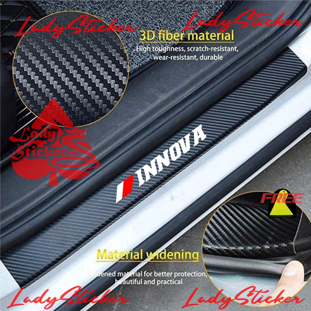 INNOVA CAR SILLPLATE STICKER 4PCS TOYOTA INNOVA CAR 3D CARBON SILL ...