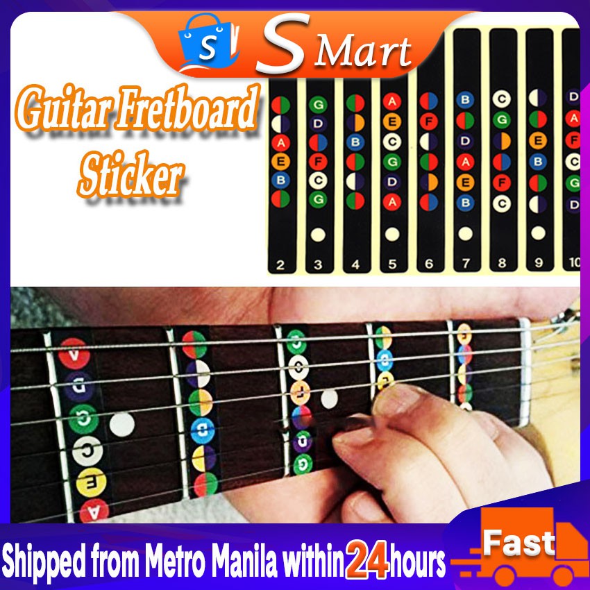Guitar Fretboard Notes Map Labels Sticker Fingerboard Fret Decals r 6 ...