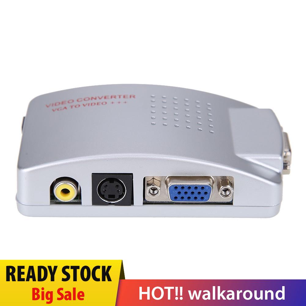 Wa-A Computer Laptop PC VGA to TV AV RCA S-Video RGB Converter Adapter ...