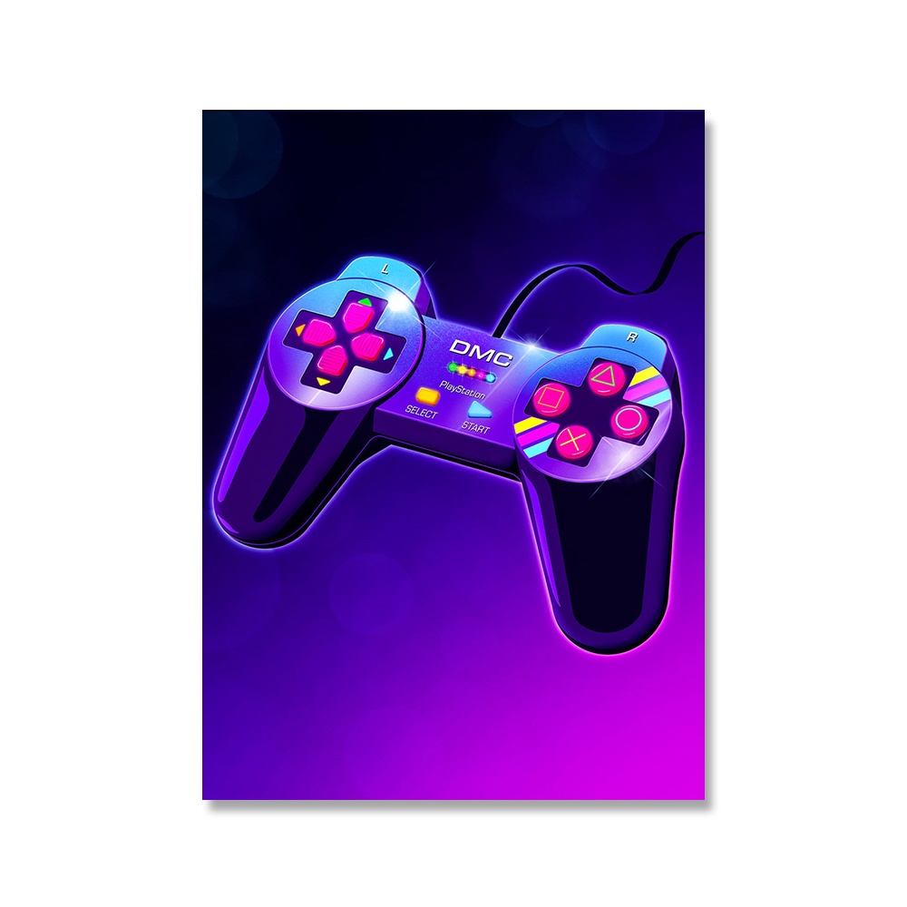 Game Poster Cyberpunk Gamepad Canvas Painting Video Game Art Prints ...