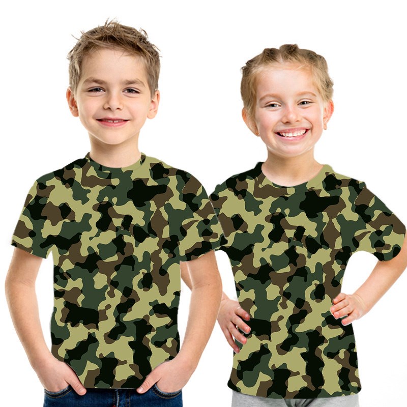 Kids Plus Size Camouflage Shirt T Shirt Boys Girls 3D Printed T-Shirt ...