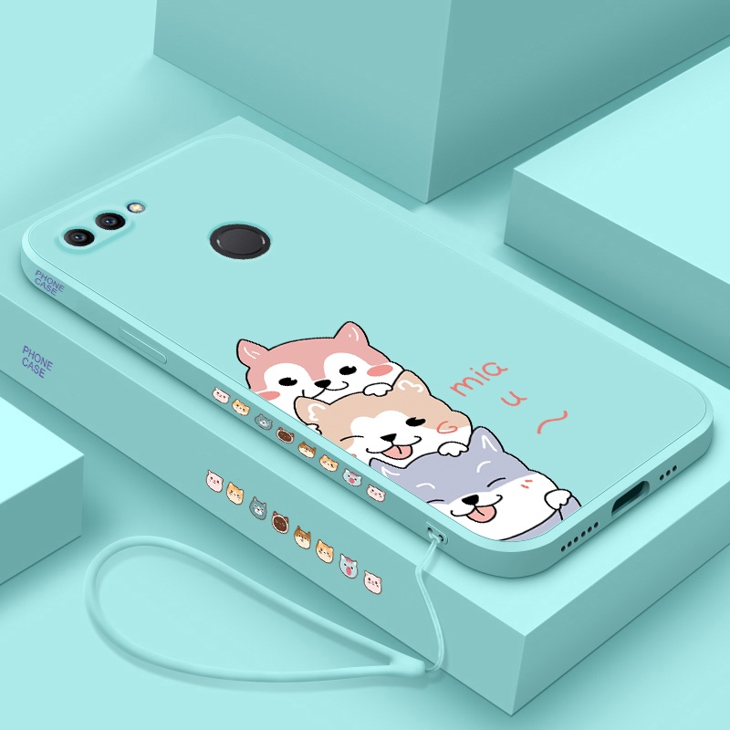 oppo a5s a3s a12 a7 a12e a31 f9 f11 case Cartoon cute straight edge silicone soft shell phone ...