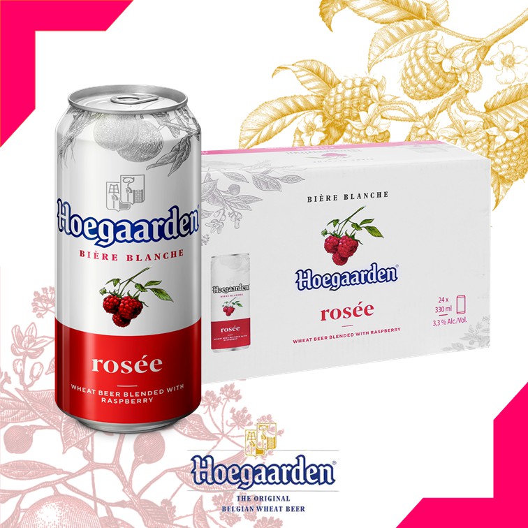 Hoegaarden Rosee Beer 330ml Can x 24 (Case) | Shopee Philippines