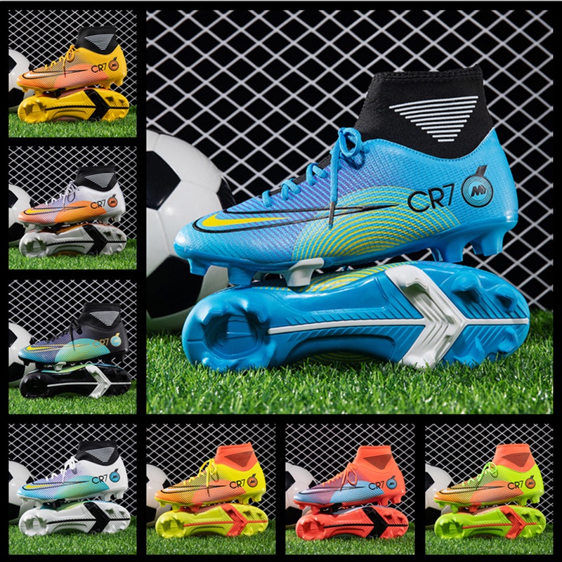 8-color Teenager New Style Football Shoes High-Top Football Shoes Five ...