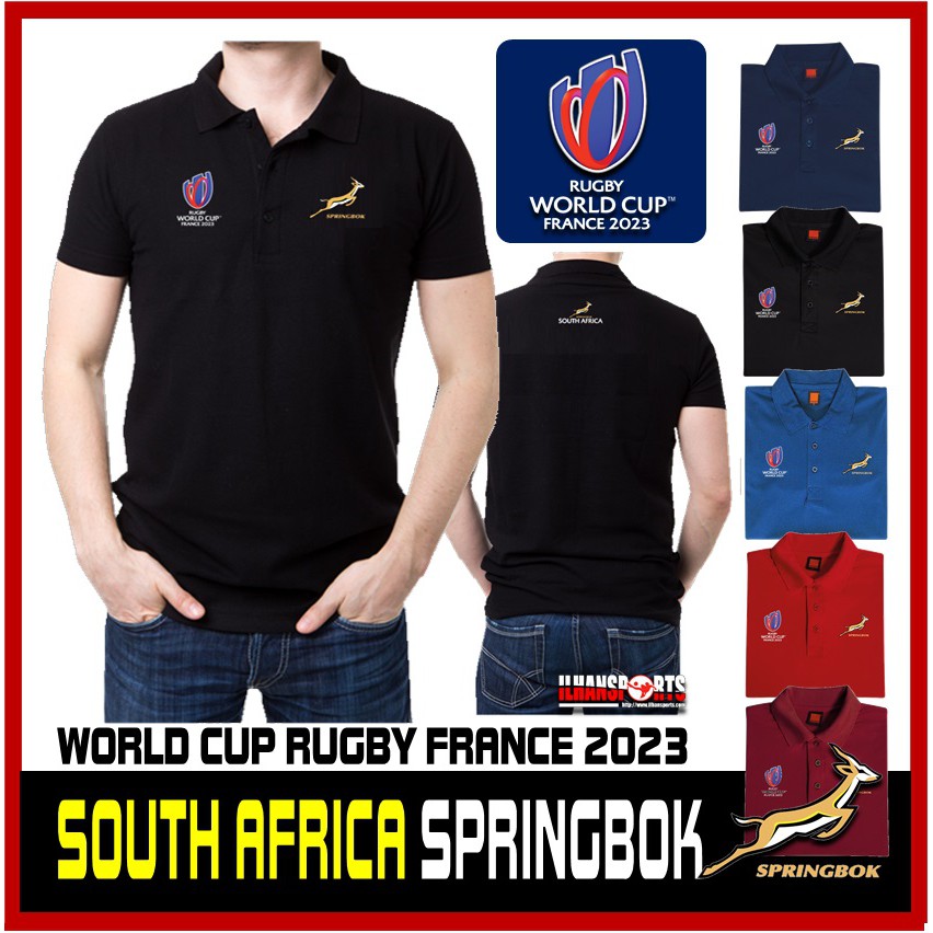 SOUTH AFRICA SPRINGBOKS RUGBY WORLD CUP 2023 FRANCE QUICKDRY POLO 100% ...
