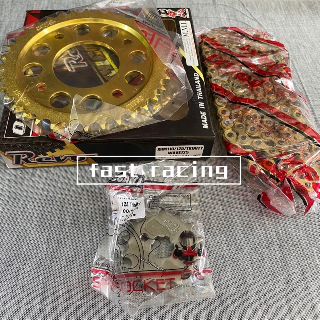 motorcycle legit osaki chain sprocket set xrm110/xrm125/trinity/wave100 ...