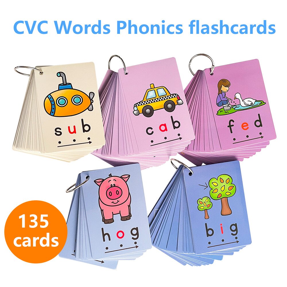 Full Set of Phonics CVC Words Flashcards + Workbooks + Posters Language ...