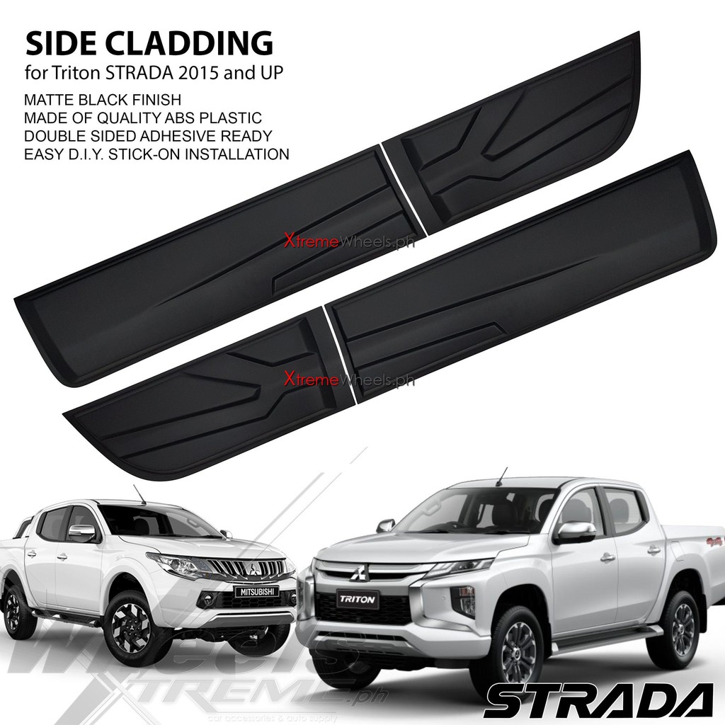 Mitsubishi Strada 2015 - 2023 matte black Side moulding / Door moulding ...