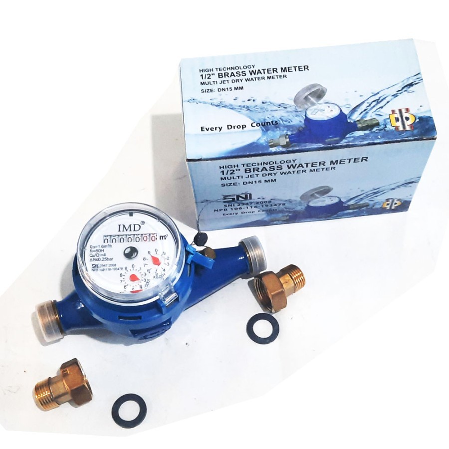 1/2 inch IMD Brass Water Meter SNI PDAM / BODY Brass Water Meter ...