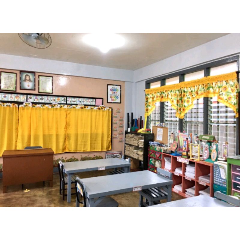 School Chalk Board Cover Set With Class Room Valancer Curtain Set ...