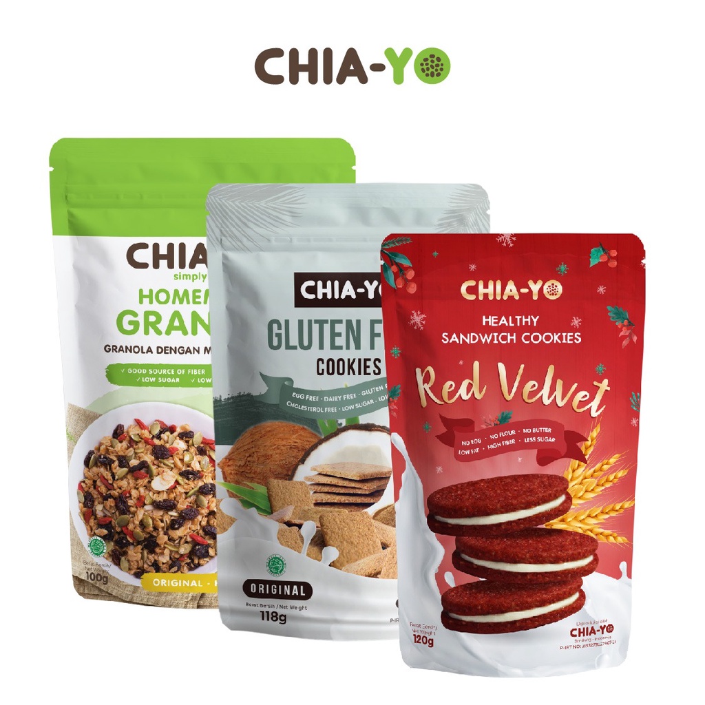 Chiayo Bundling Original Granola 100gr + Gluten Free Cookies + Red ...