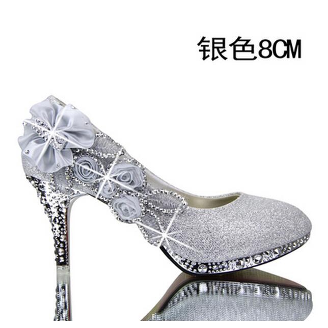 Women Shallow Mouth Flower Bridal High-heel Shoes Wedding Shoes HP9X ...