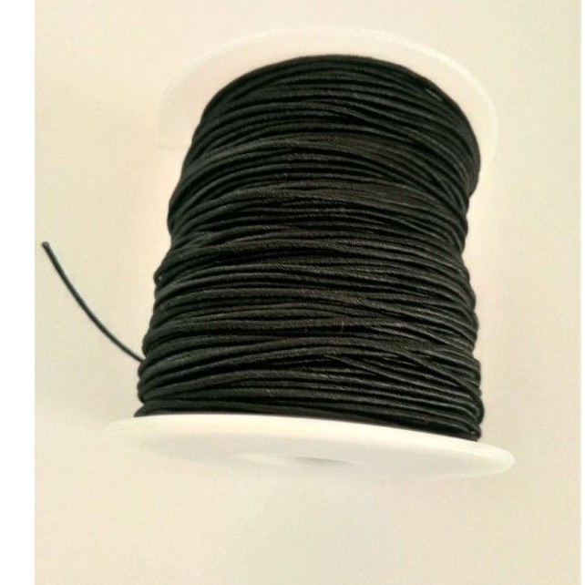 1 yard (.8mm) Durable wax cord garterized elastic string black & brown ...