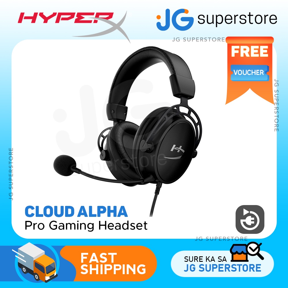 HyperX Cloud Alpha Pro Blackout Edition Wired Stereo Gaming Headset ...
