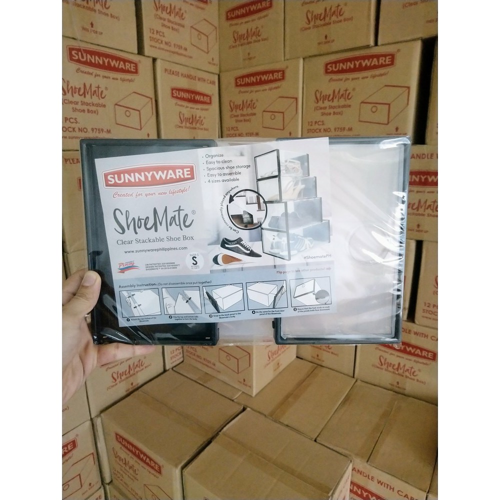 Sunnyware Shoemate Shoe Box Clear Collapsible - HARD PLASTIC ALL SIZES ...
