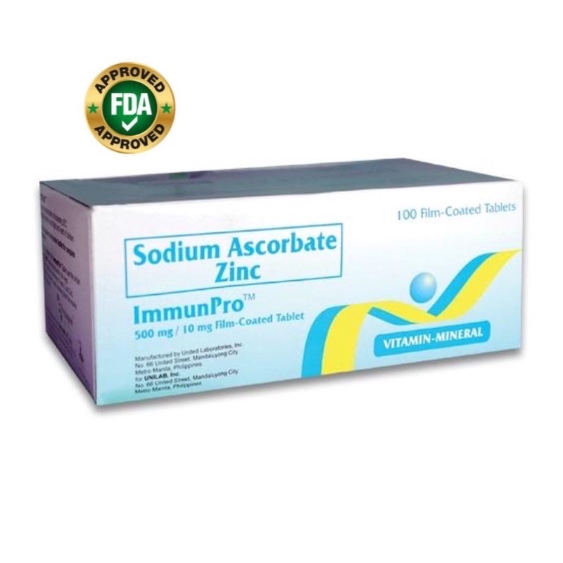 ImmunPro Vitamin C with ZINC (100pcs. Film Coated Tablets) | Shopee ...