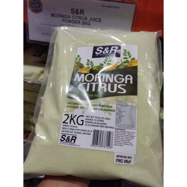 S&R MORINGA CITRUS POWDER JUICE DRINK (2 KG) | Shopee Philippines