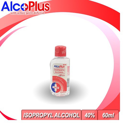 AlcoPlus Red 40% Isopropyl Alcohol Fliptop (60ml) | Shopee Philippines
