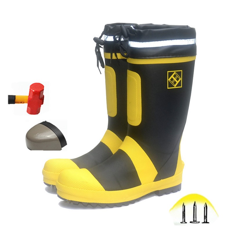 Men's Steel Toe Reflective Safety Rain Boots Male Slip-on Waterproof ...