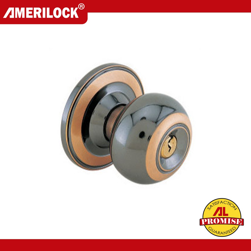 AMERILOCK Door Knob for Bedroom Keyed Entry Lockset (AL 9212) Two Tone ...