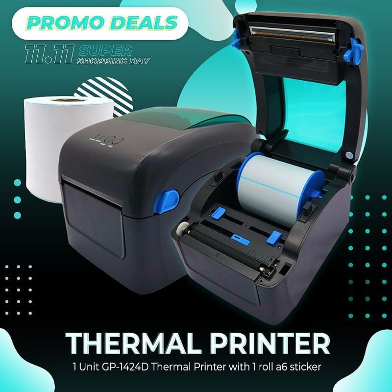 GPRINTER THERMAL PRINTER WITH A6 SIZE STICKER (SHOPEE WAYBILL PRINTER ...