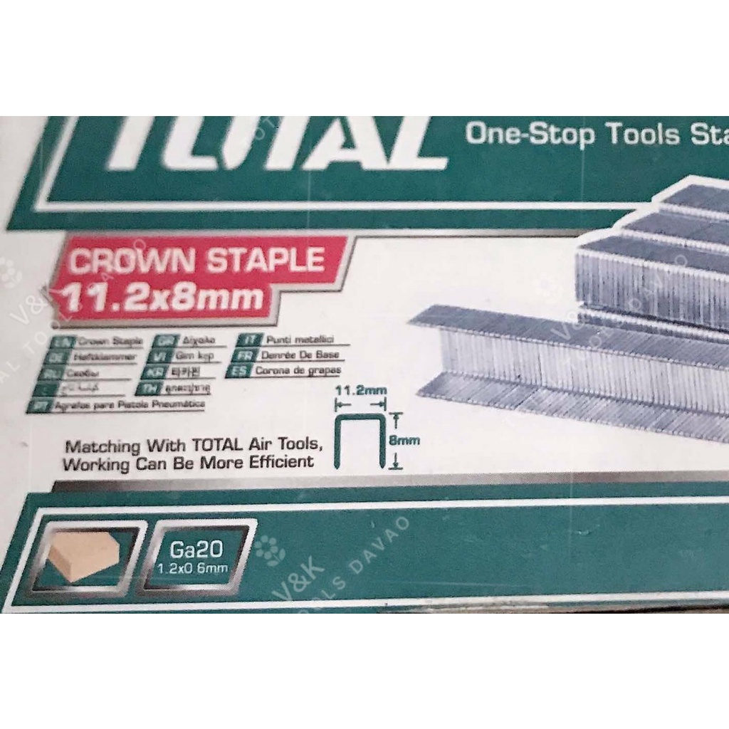 TOTAL Premium Industrial CROWN STAPLE 8MM/10MM AIR STAPLER CROWN STAPLE ...