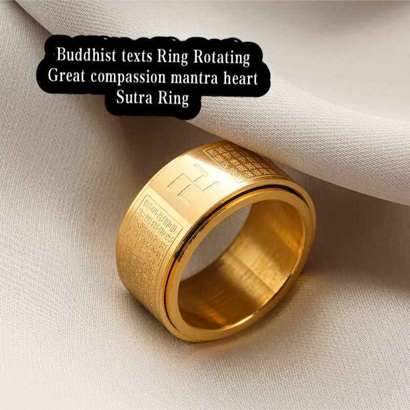 Buddhist Texts ring Rotating great compassion mantra heart sutra ring ...
