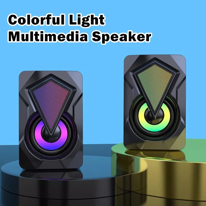 USB Colorful Lighting Effect RGB Gaming Laptop PC Speaker K2039 ...