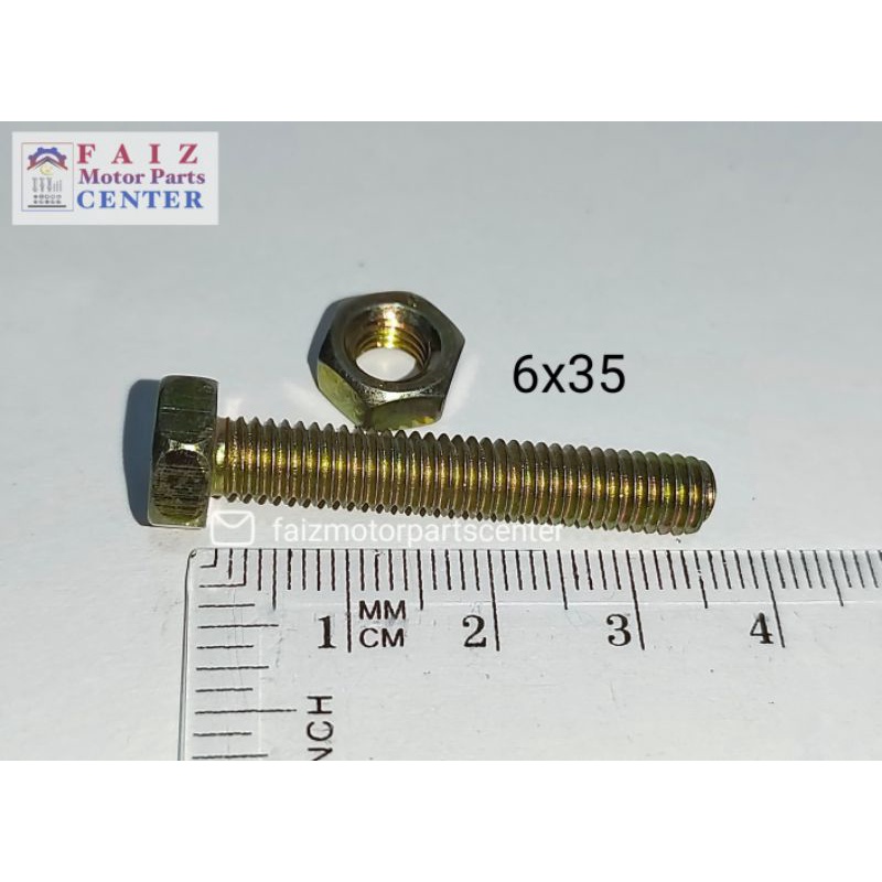 BH. 6x10mm up to 6x100mm (#10 sa yabe /tools)GOLD PLATED HEX BOLT WITH ...