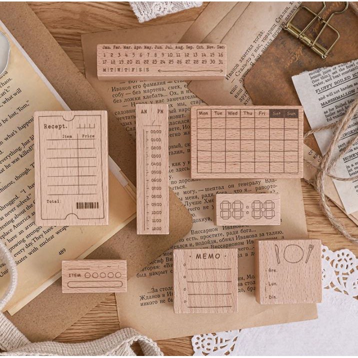 Journaling Wood Mounted Rubber Stamps by Paper Dyeing | Shopee Philippines