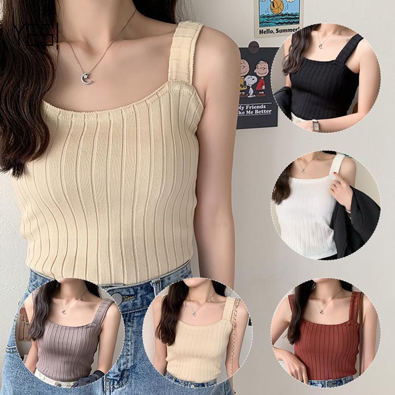 Camisole Women's Ice Silk Small Inner Suit Bottoming Knitted Outer Top ...