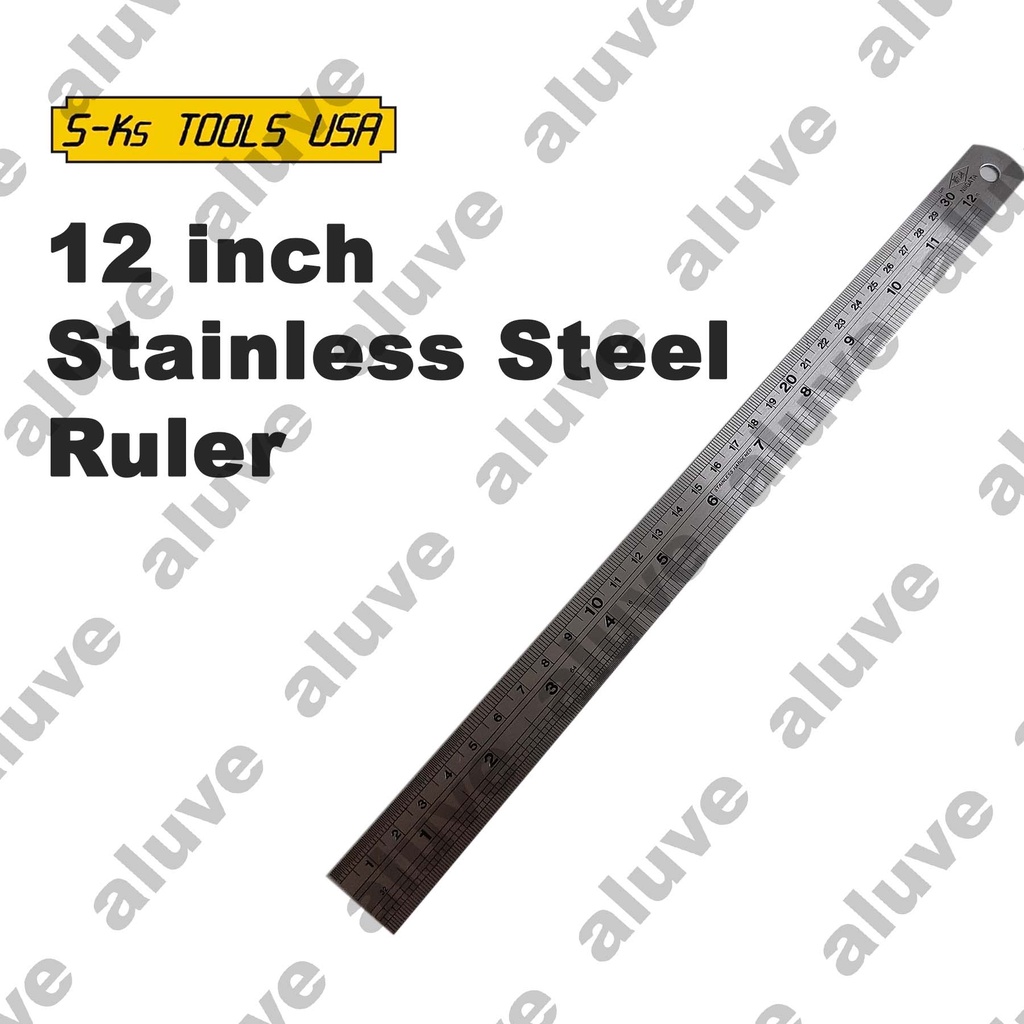 Ruler 12 inch Steel Stainless Traditional with measuring conversion ...