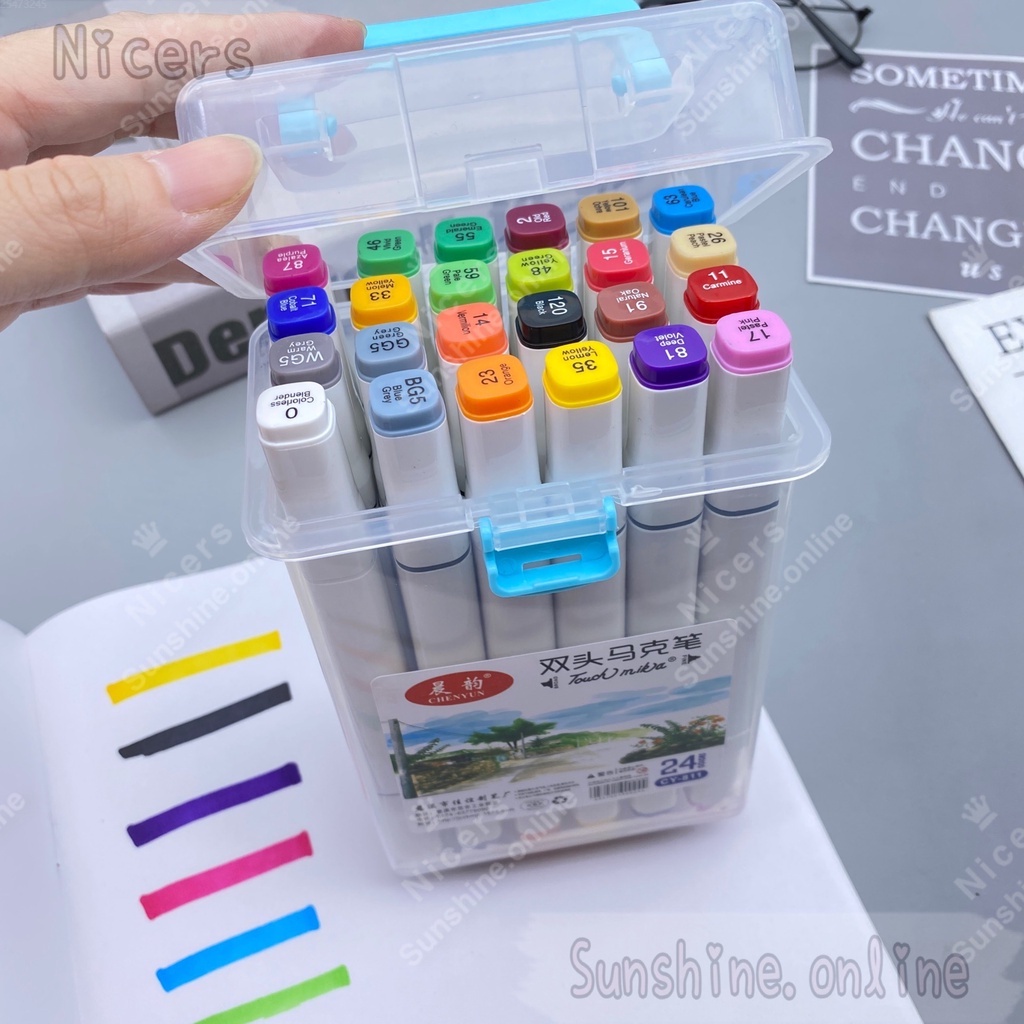 24color Big Size Large Capacity Dual Head Art Brush Pen Sketch Alcohol ...