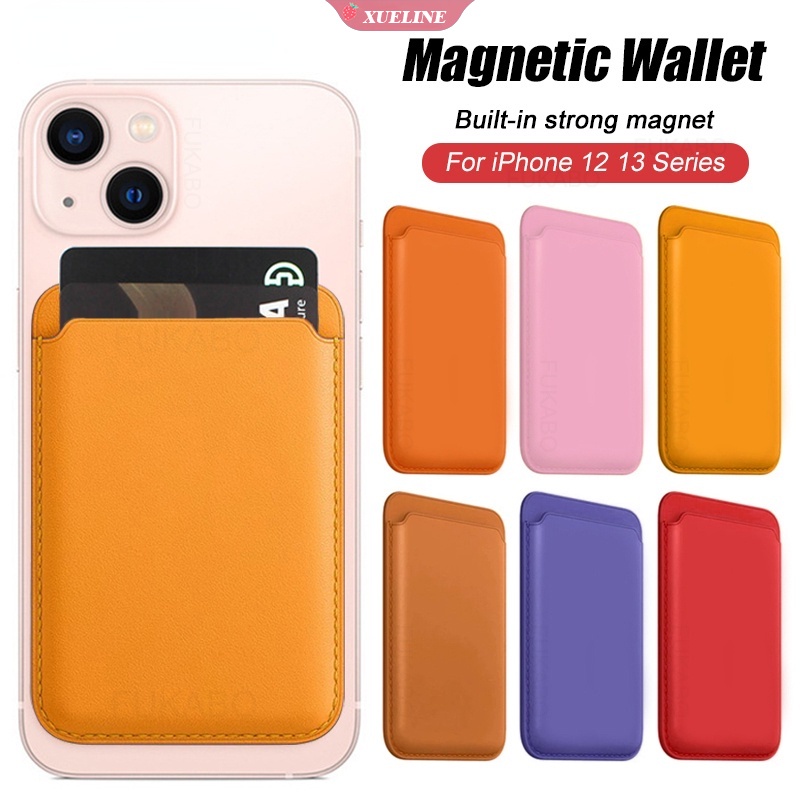 Magsafe Leather Wallet with Apple Logo Magnetic Pouch ID Holder for ...