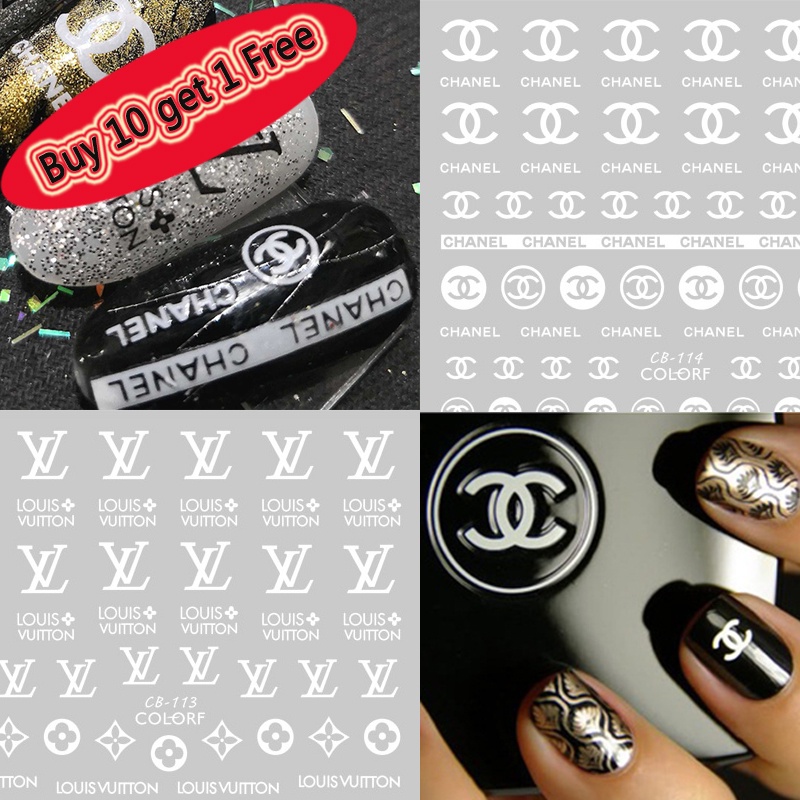 3D Brand Nail Art Sticker for Manicure Design Back Glue Decals Nail Art ...