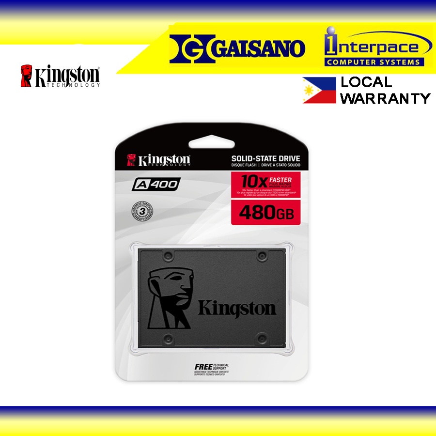 Kingston 480GB A400 SATA 3 2.5" SA400S37/480G Internal SSD - HDD | Shopee Philippines