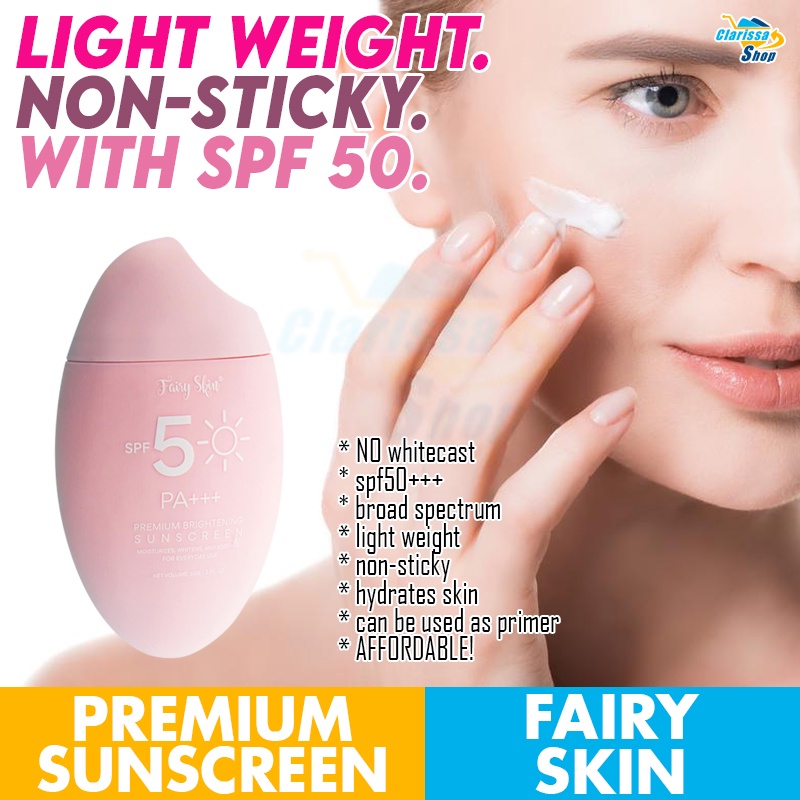 Fairy Skin Premium Brightening Sunscreen with SPF 50 PA+++ 50g ...