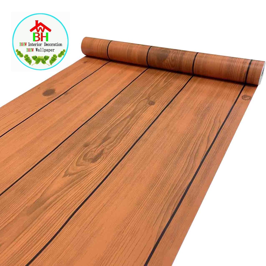 BHW Wallpaper Wood Design PVC Waterproof Self Adhesive Wall Sticker C1 ...