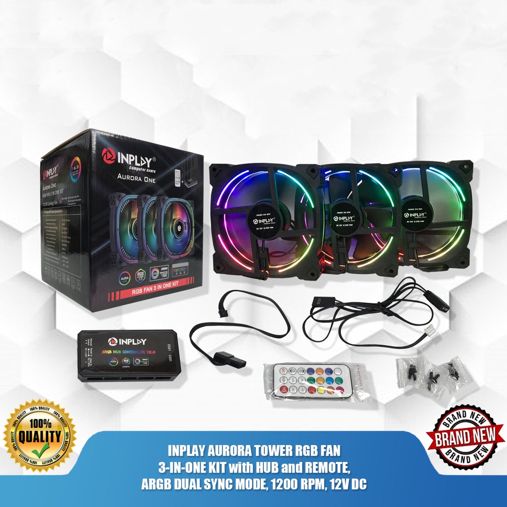 ♗INPLAY AURORA TOWER RGB FAN 3 IN ONE KIT |120MM Cooling fan | ARGB KIT ...