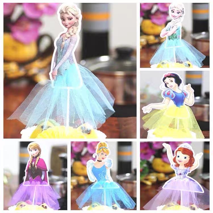 Set of 2 cake decoration accessories Princess Aisha theme birthday cake ...