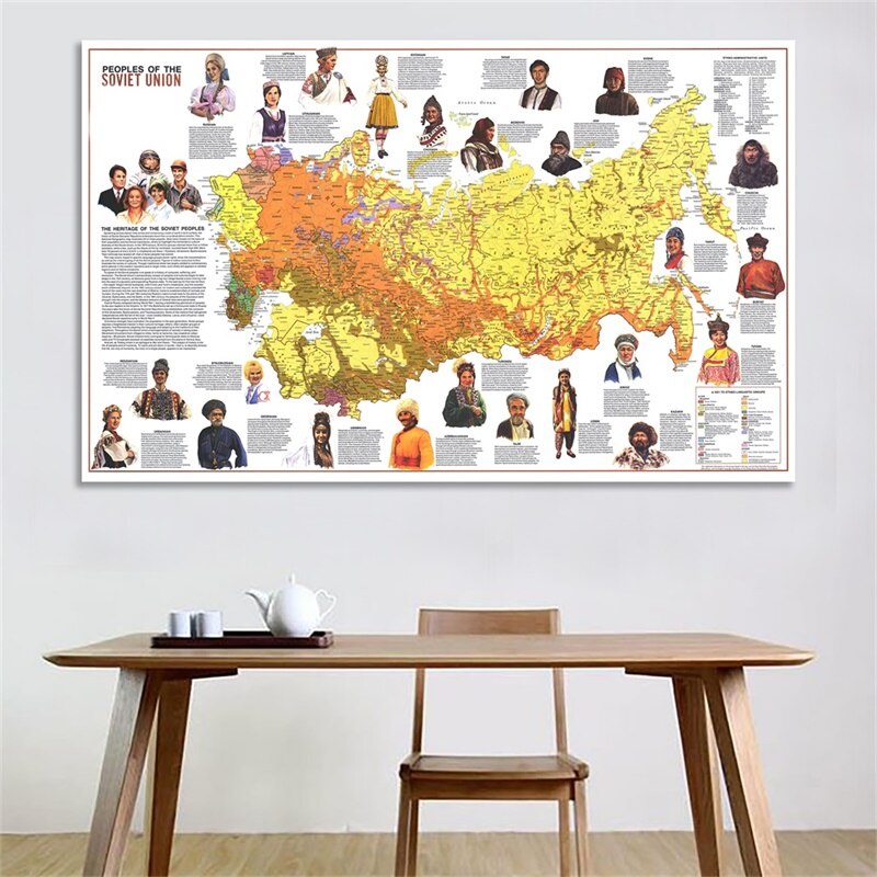 HOT SALE World Map Of Russia Poster Russia Map People Of The Soviet ...