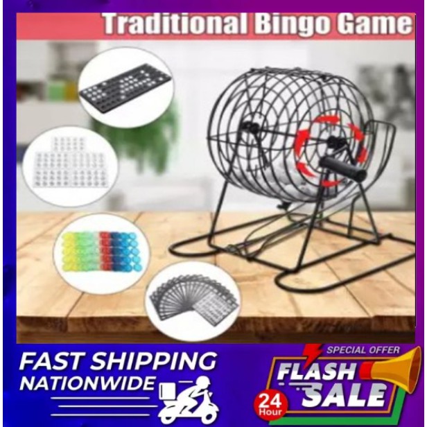 VDO Traditional Bingo Lotto Lottery Family Bingo Game Set-Cage Balls ...
